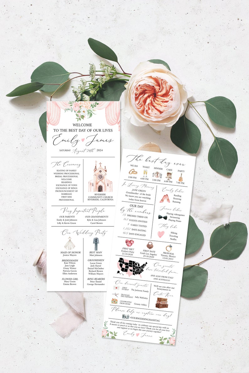 Infographic Wedding Program Unique Wedding Program Fun - Etsy