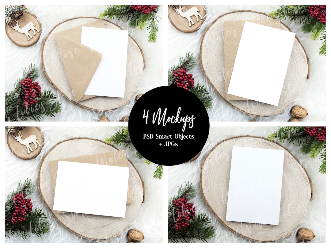 Christmas Mockups Bundle, Mockup Christmas Card, Christmas Invitation ...