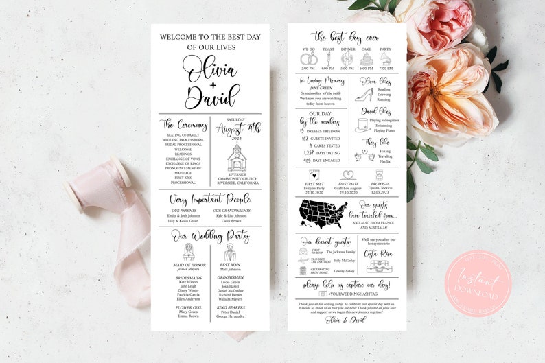 Infographic Wedding Program Unique Wedding Program Fun - Etsy