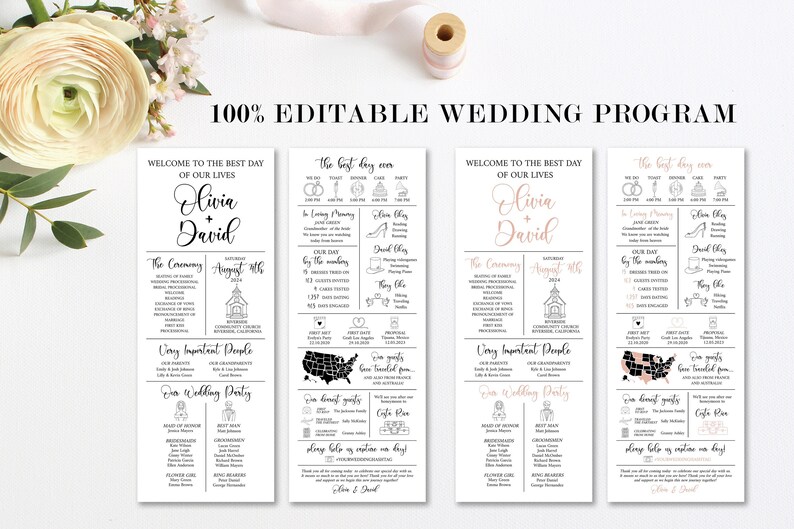 Infographic Wedding Program Unique Wedding Program Fun - Etsy