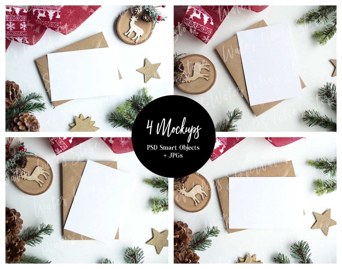 Christmas Mockups Bundle Mockup Christmas Card Christmas | Etsy