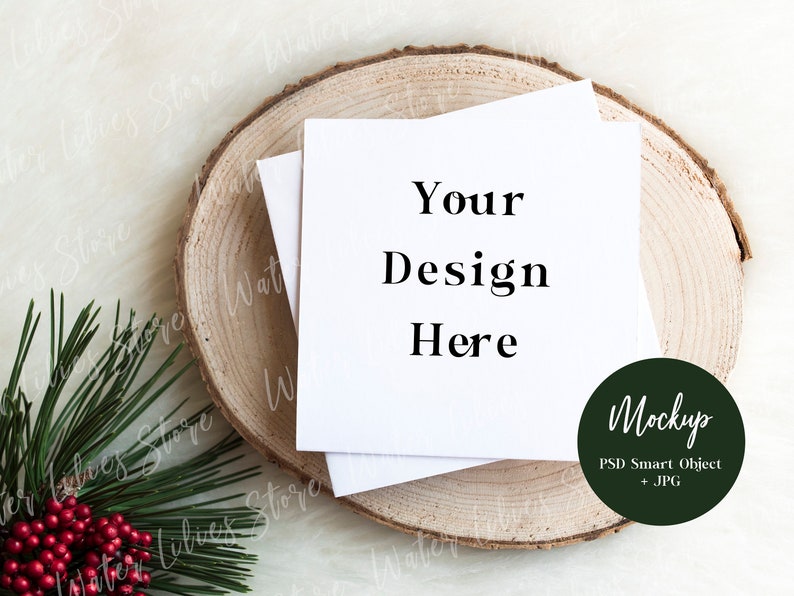 Square Christmas Card Mockup Mockup Christmas Card Square - Etsy