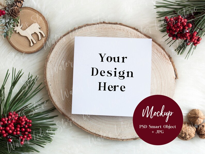 Square Christmas Card Mockup Mockup Christmas Card Square - Etsy