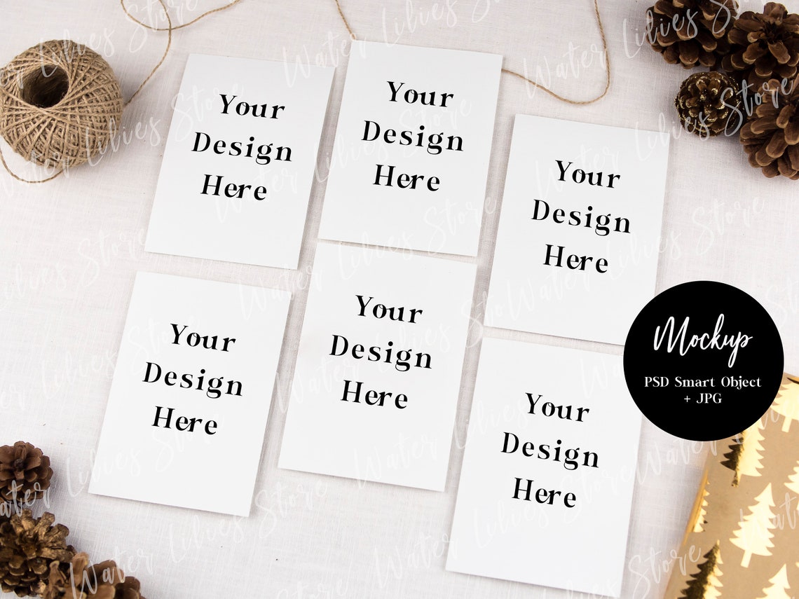 Six Christmas Cards Mockup Mockup Christmas Card Holiday | Etsy