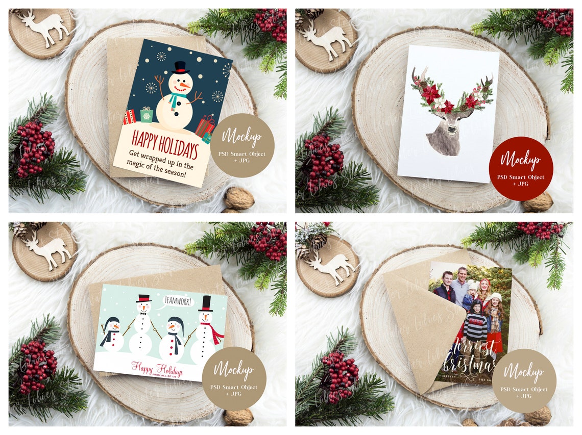 Christmas Mockups Bundle Mockup Christmas Card Christmas - Etsy