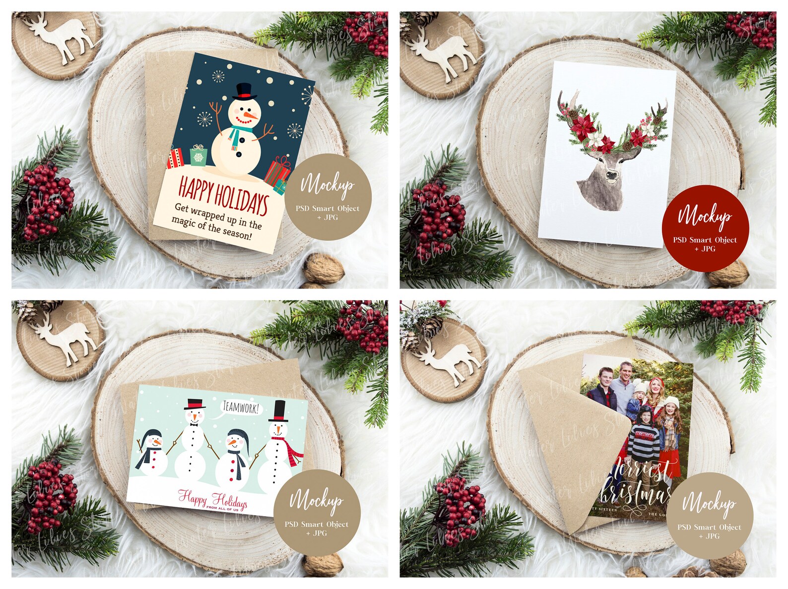 Christmas Mockups Bundle Mockup Christmas Card Christmas | Etsy