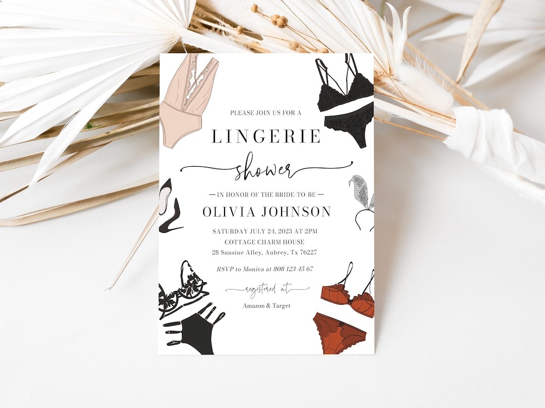 Lingerie Shower Invitation, Editable Lingerie Bridal Shower, Ooh La La ...