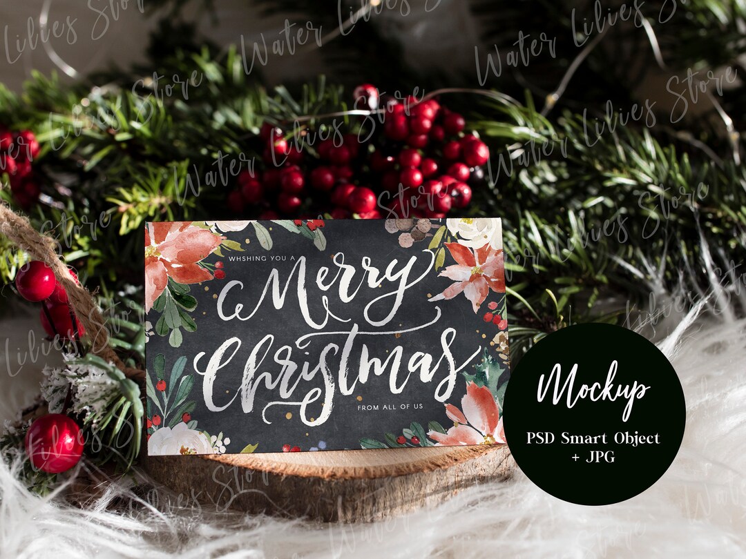 Christmas Card Mockup, Mockup Christmas Card, Holiday Card Mockup ...