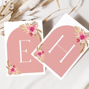 Boho Baby Shower Hello Baby Banner Template, Editable Pampas Grass Boho ...