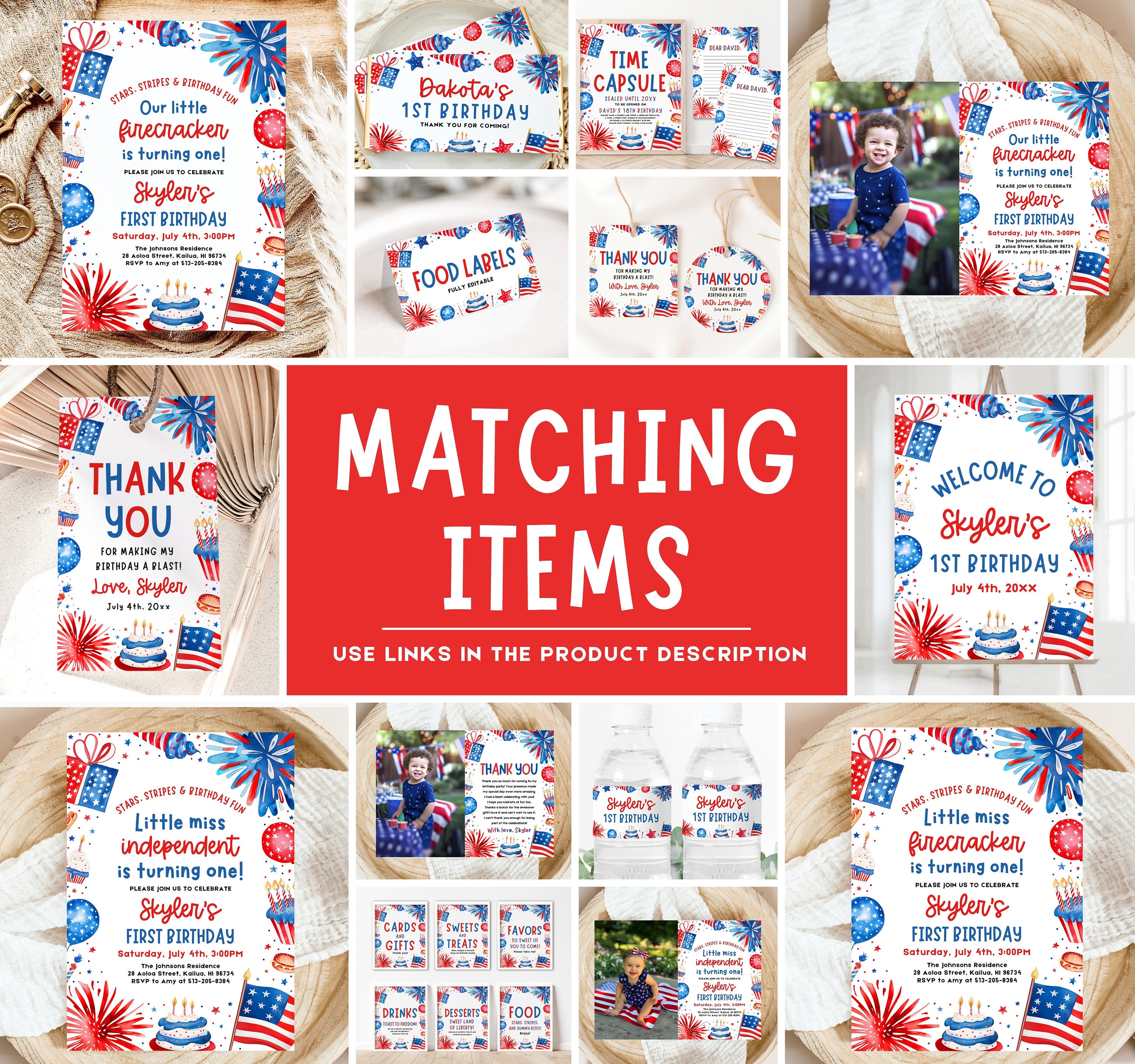 4th of July Menu Card Template: Patriotic Stars & Stripes (editable ...