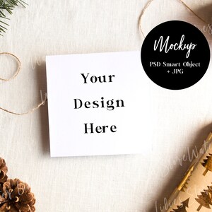 Square Christmas Card Mockup, Mockup Christmas Card, Square Holiday ...