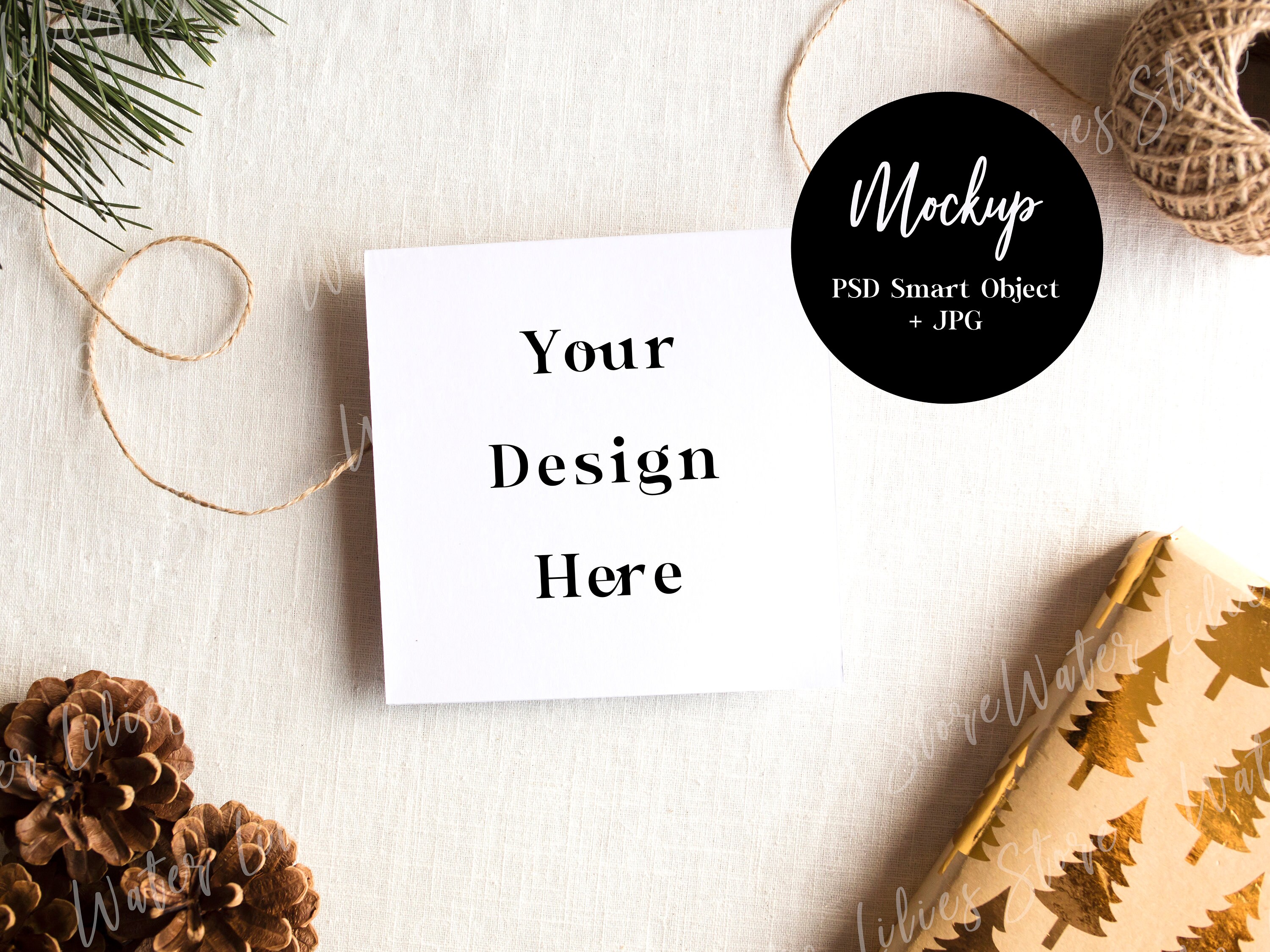 Square Christmas Card Mockup Mockup Christmas Card Square - Etsy
