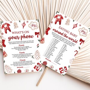 Editable Winter Baby Shower Game Bundle, Red Gender Neutral Holiday ...