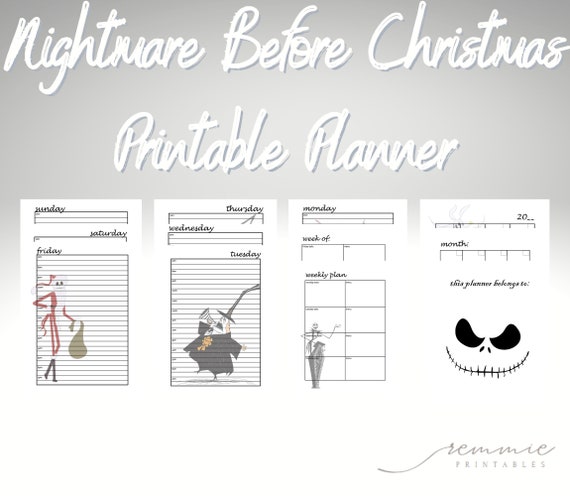 Nightmare Before Christmas Planner Nightmare Before Christmas | Etsy
