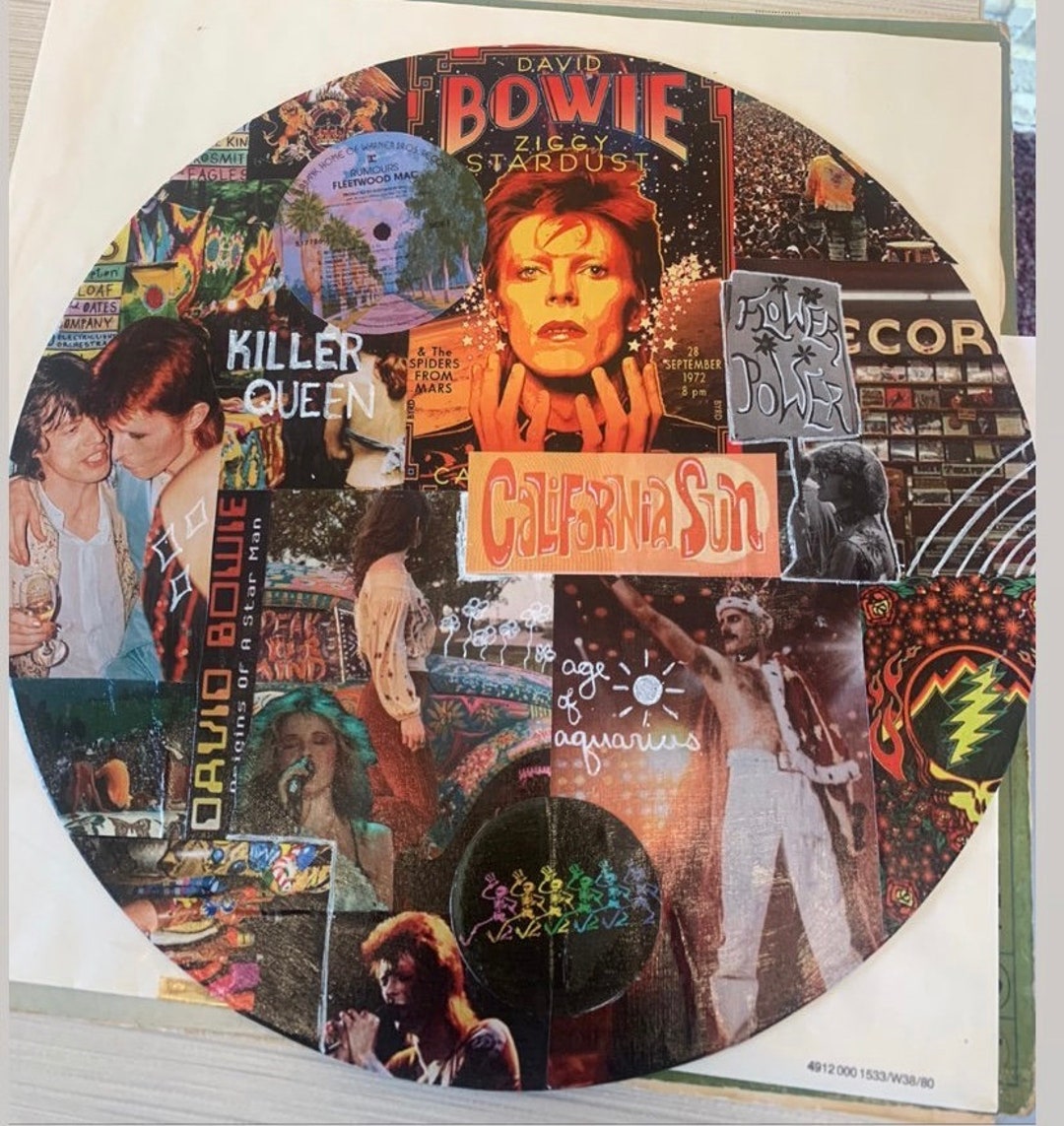 70's Collaged Record - Etsy