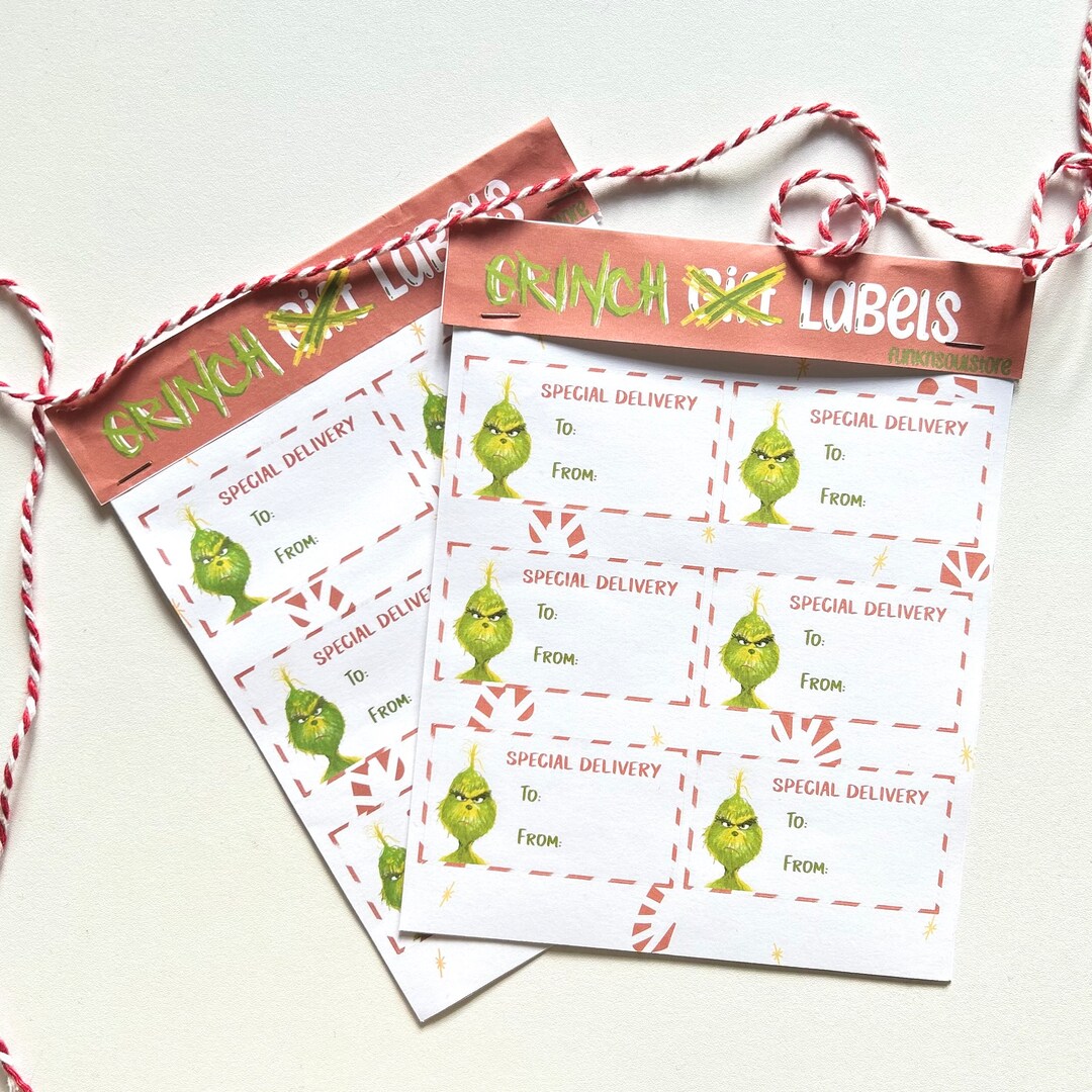 Grinch Christmas Gift Labels Gift Label, Funny Gift Label, Grinch ...