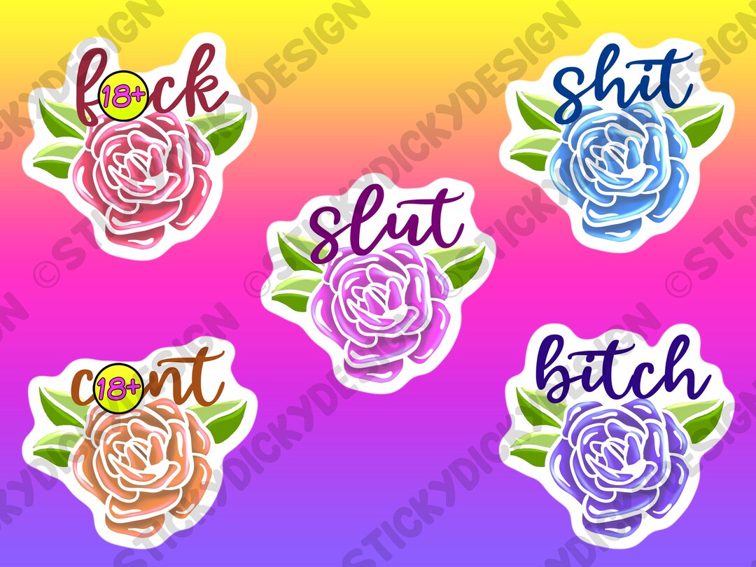 Floral Cuss Word Stickers - Etsy