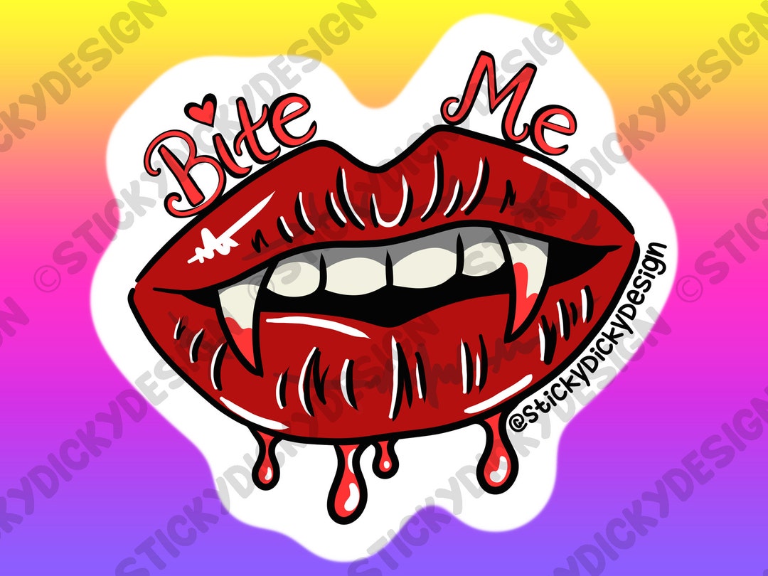 Vampire Bite Me Sticker - Etsy