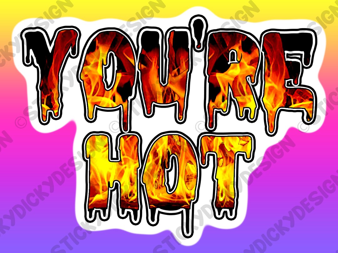Youre Hot Fire & Flames Sticker - Etsy