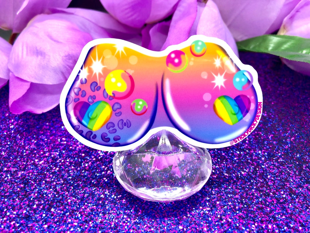 Rainbow Gradient Colorful Boobs Sticker - Etsy UK