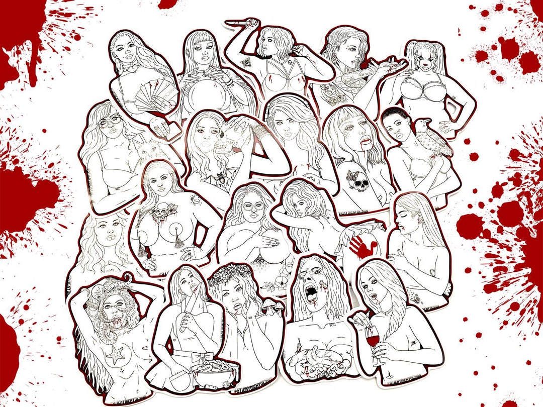 Gore Girls Collection Sexy Black & White Stickers - Etsy