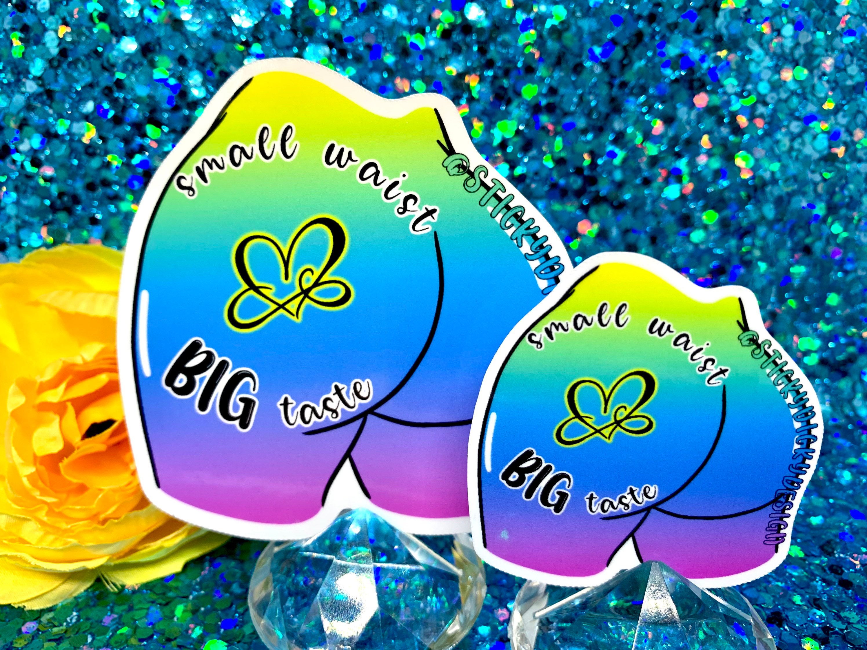 Small Waist Big Taste Gradient Big Booty Stickers - Etsy