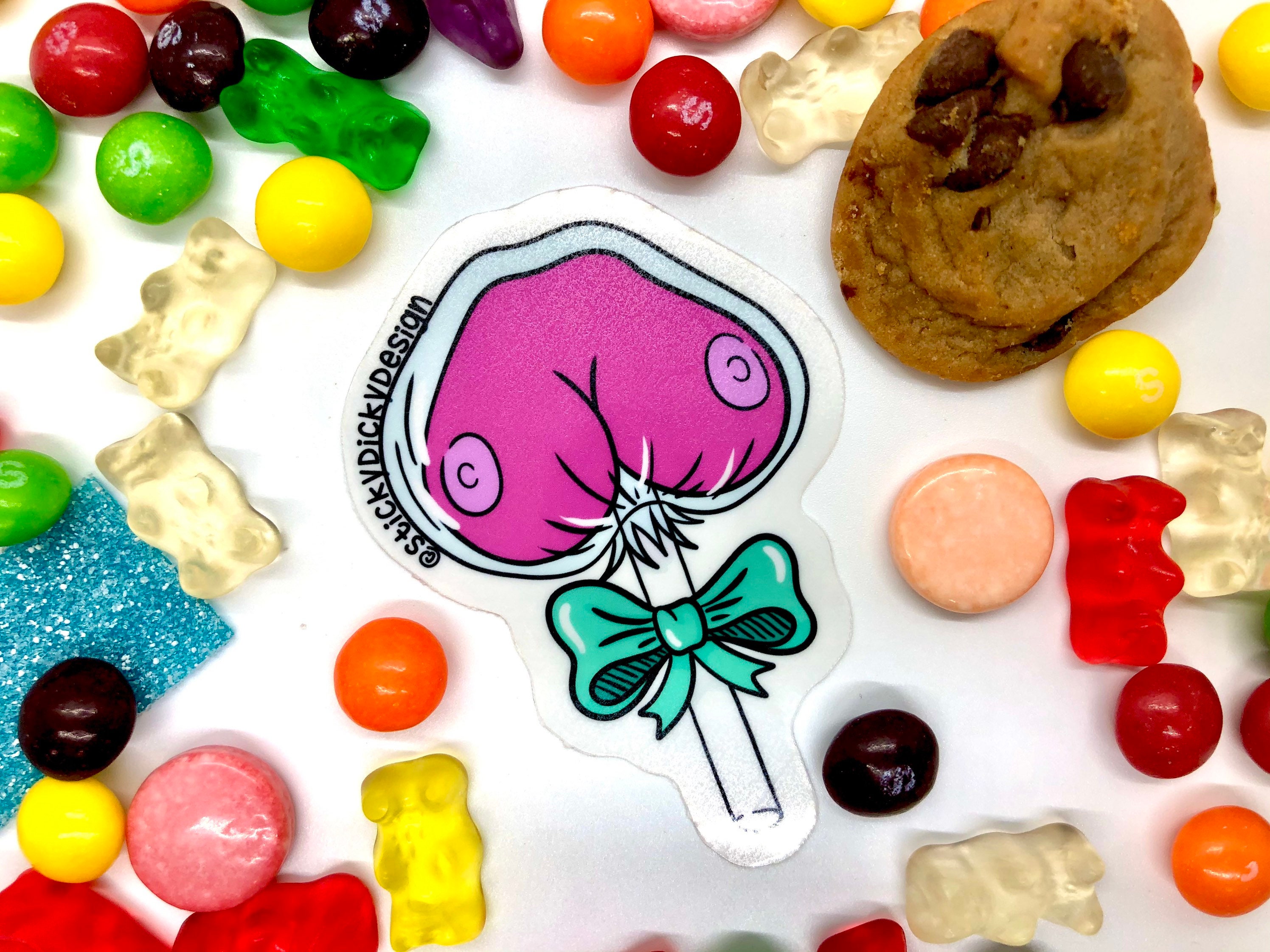 Pink Boob Lollipop Sticker - Etsy