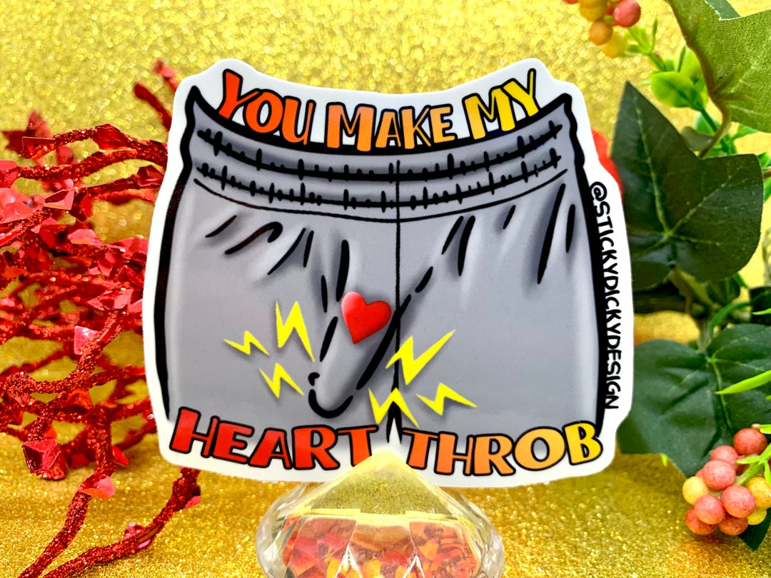 You Make My Heart Throb Gray Sweats Sticker - Etsy