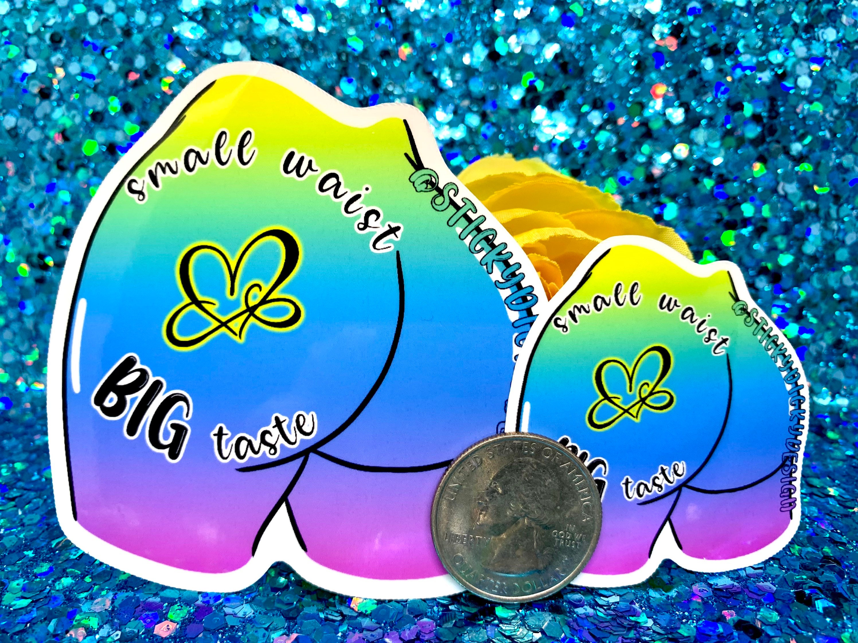 Small Waist Big Taste Gradient Big Booty Stickers - Etsy