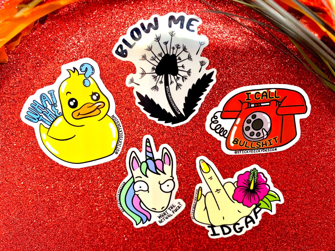 Carefree Rude Sticker Pack - Etsy