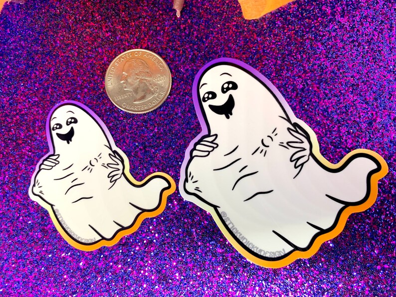 Drooling Ghost Grabbing Boobies Sticker - Etsy