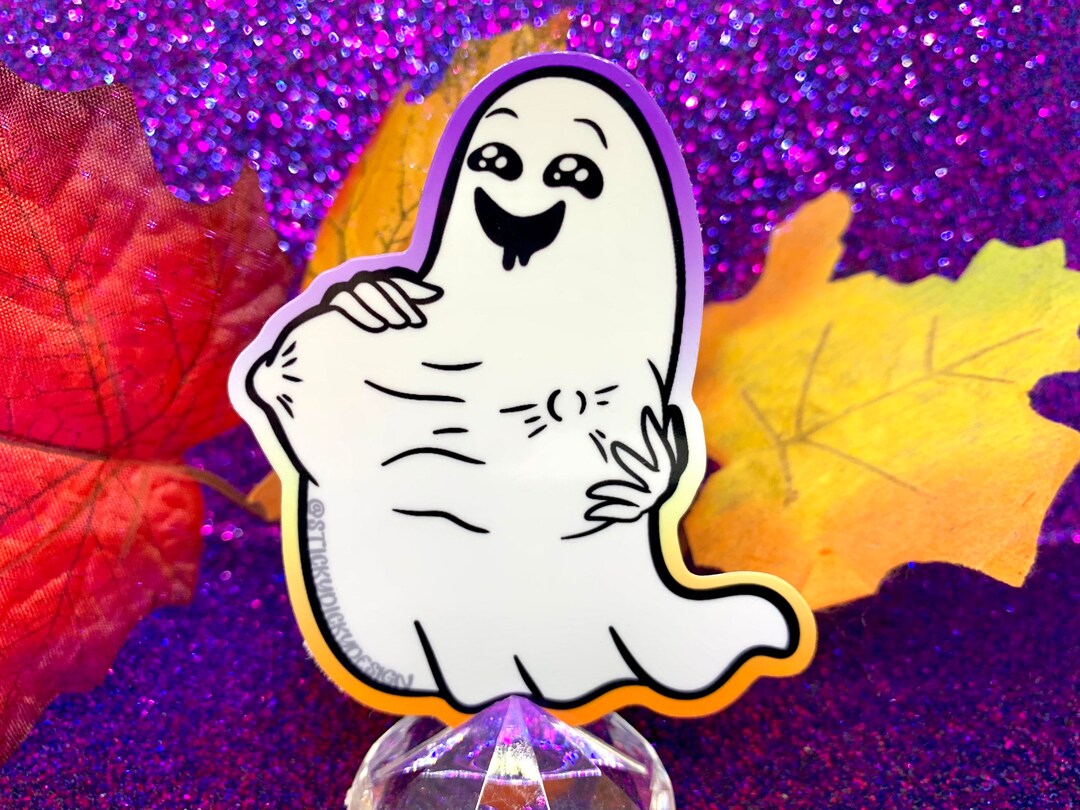 Drooling Ghost Grabbing Boobies Sticker - Etsy