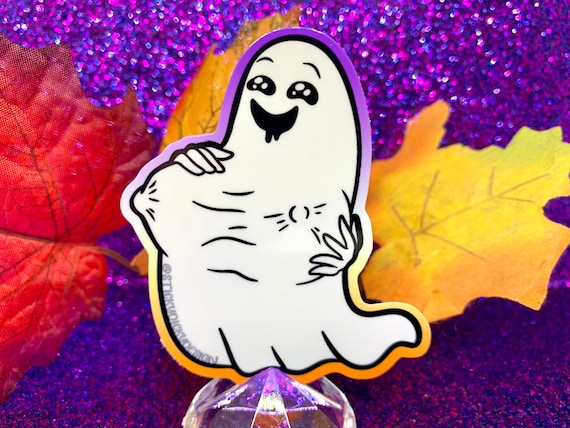 Drooling Ghost Grabbing Boobies Sticker - Etsy