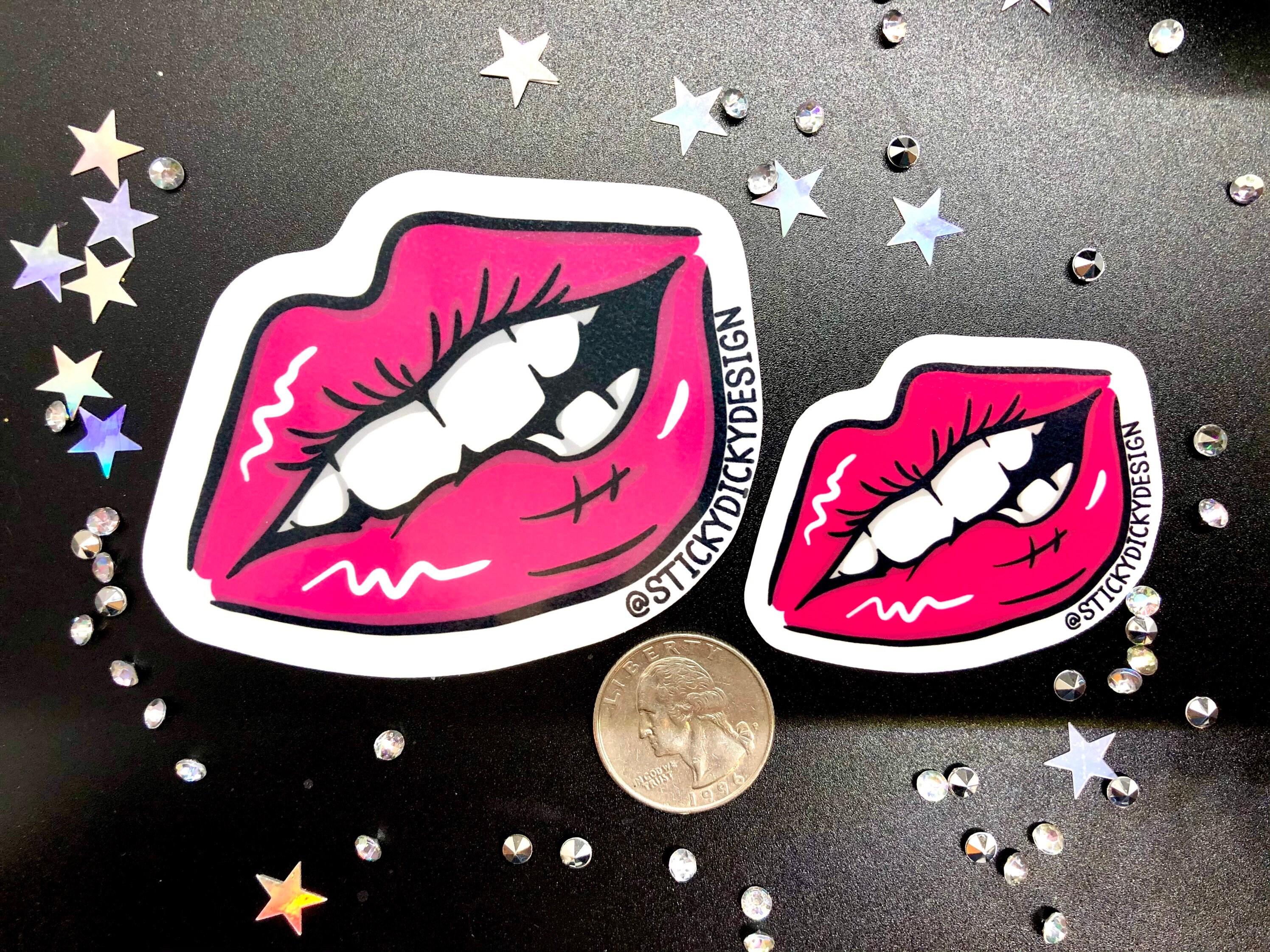 Pink Lips Sticker - Etsy