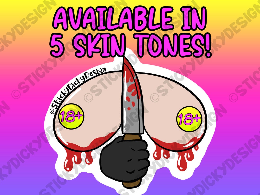 Cleavage Knife Boob Horror Sticker - Etsy