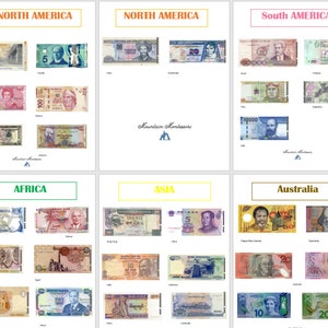 Currency From Around the World- Instant Download- Montessori- Continent ...