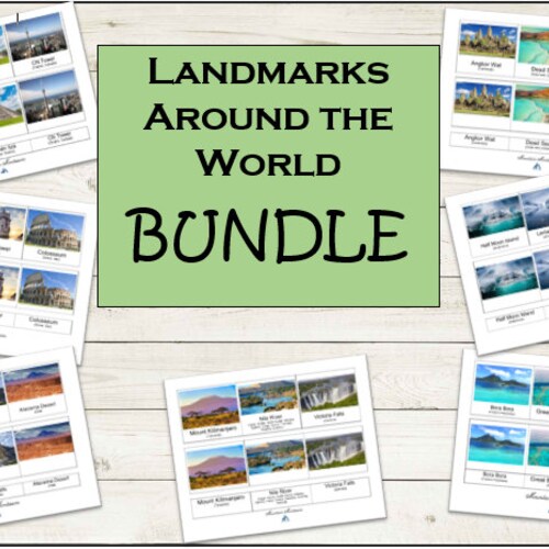 Landmarks of the World 3-part Cards BUNDLE | Etsy
