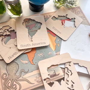 World Continents Dot Marker Worksheets montessori Geography Printable ...