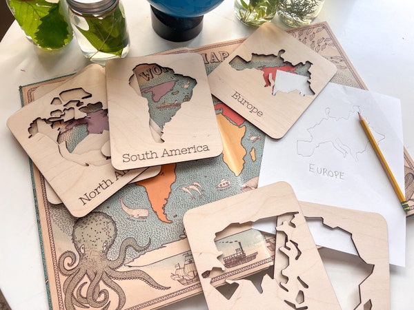 World Continents Dot Marker Worksheets montessori Geography Printable ...