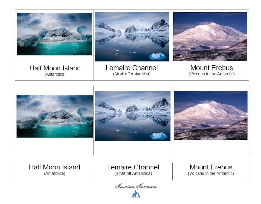Landmarks of Antarctica 3-part Cards - Etsy