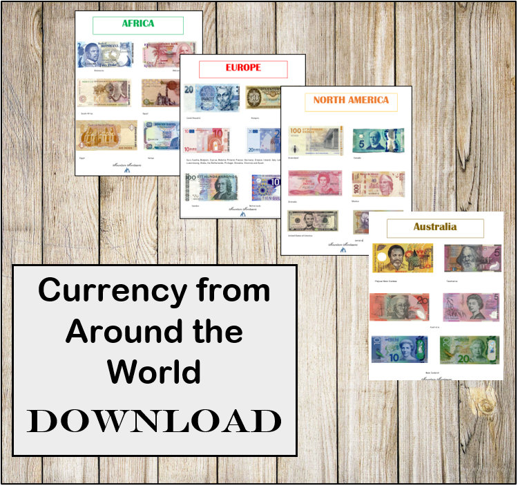 Currency From Around the World Instant Download Montessori - Etsy