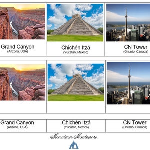 Landmarks of the World 3-part Cards BUNDLE - Etsy