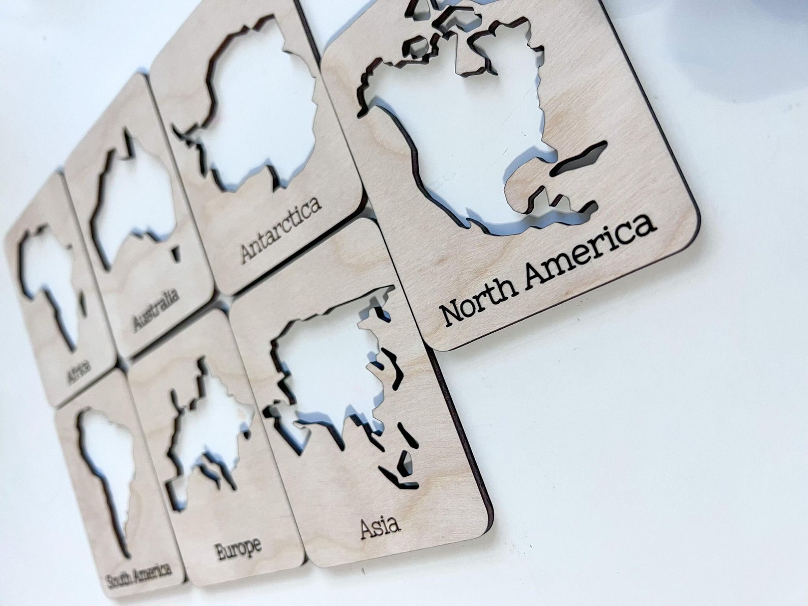 Montessori Continents of the World Stencils for Preschool Kindergarten ...