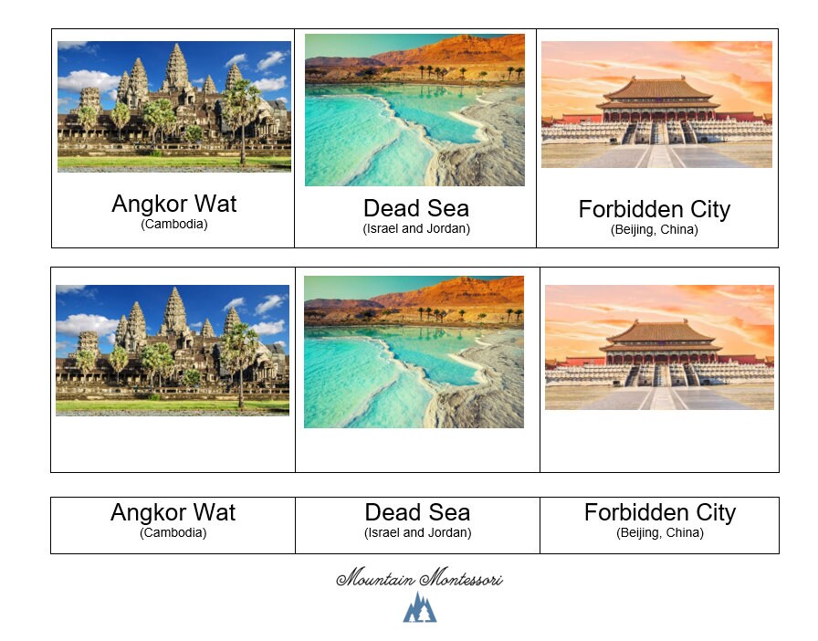 Landmarks of the World 3-part Cards BUNDLE | Etsy