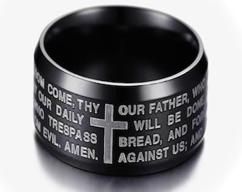Our Father Prayer Ring | Etsy