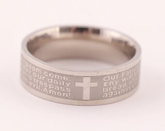 Our Father Prayer Ring | Etsy