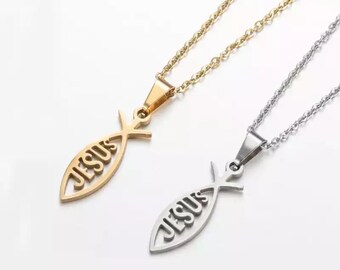 Jesus Fish Necklace - Etsy