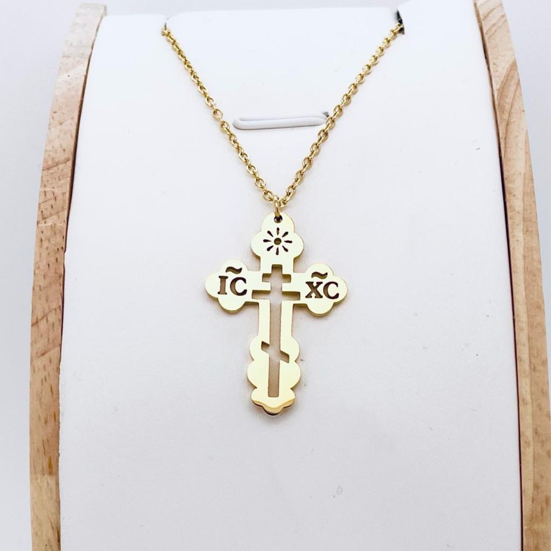 Stainless Steel Orthodox Cross Necklace, Men/women Christian Jewelry ...