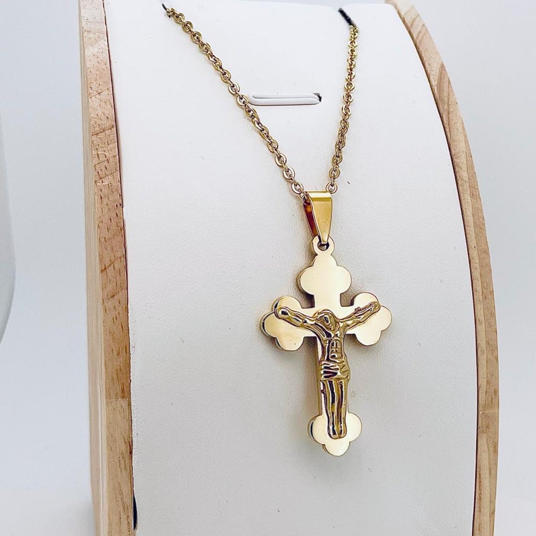 Necklace With Saint Thomas Cross Pendant in Stainless Steel Christian ...