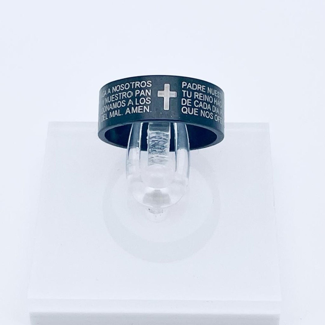 Stainless Steel Prayer Ring, Catholic Ring, Christian Cross Ring for ...